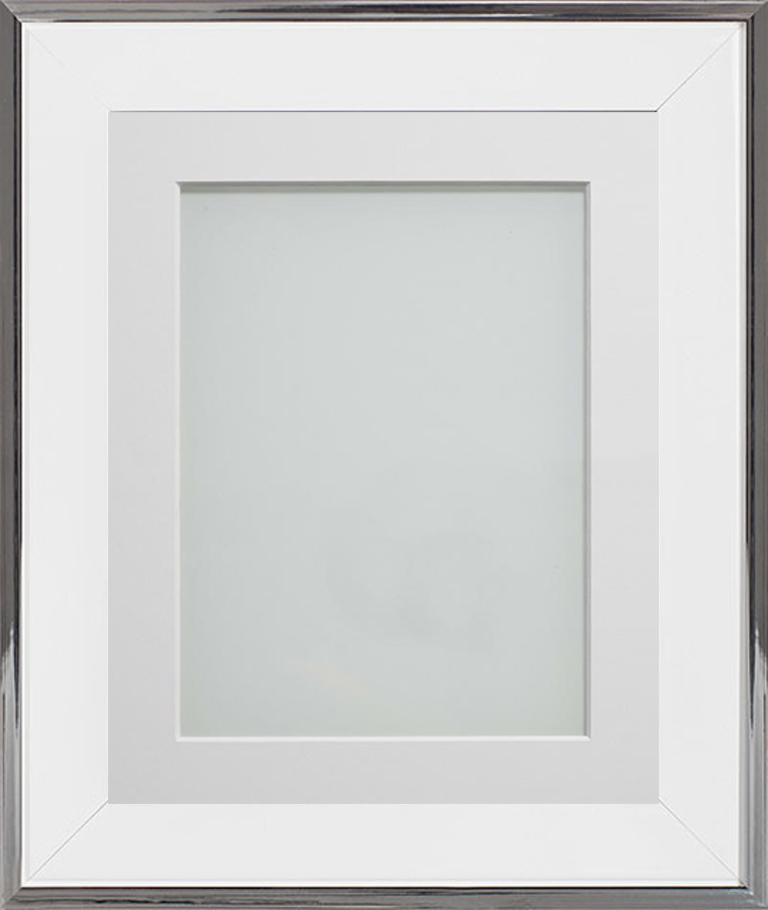 Morgan White 10x8 frame with Off-White mount cut for image size 8x6