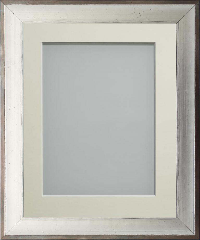Newbury Silver 20x10 frame with Ivory mount cut for image size 18x8
