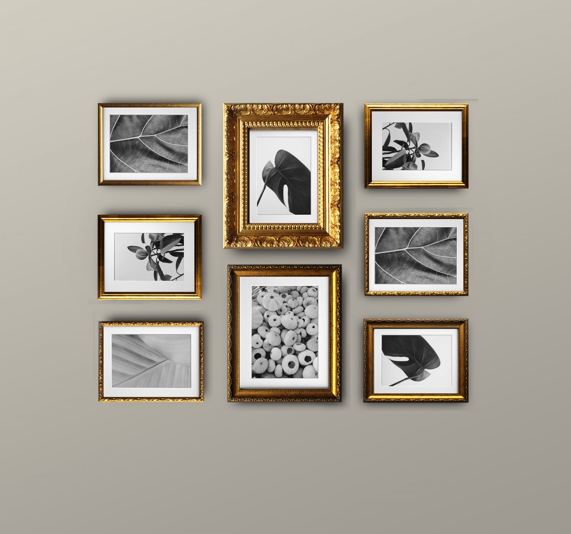 Ornate Gallery Wall Set Gold Set B – 8 frames