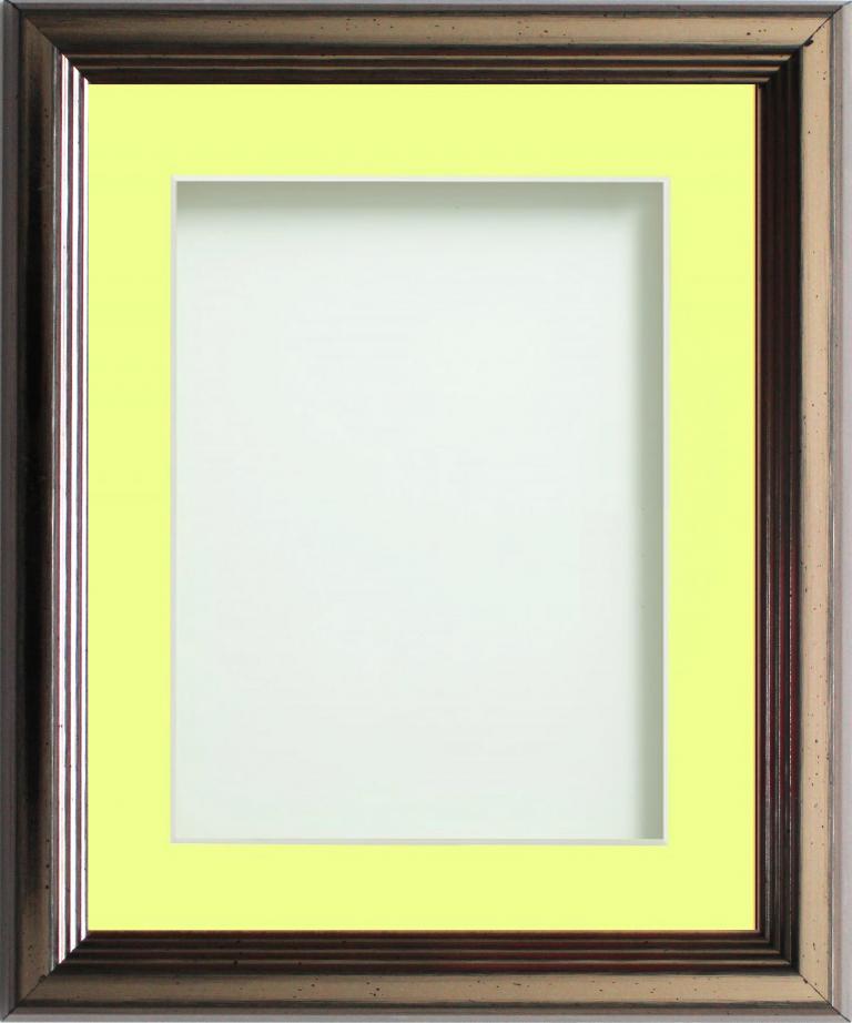 Patterson Bronze A4 (11.75x8.25) frame with Lemon Bon Bon mount cut for ...