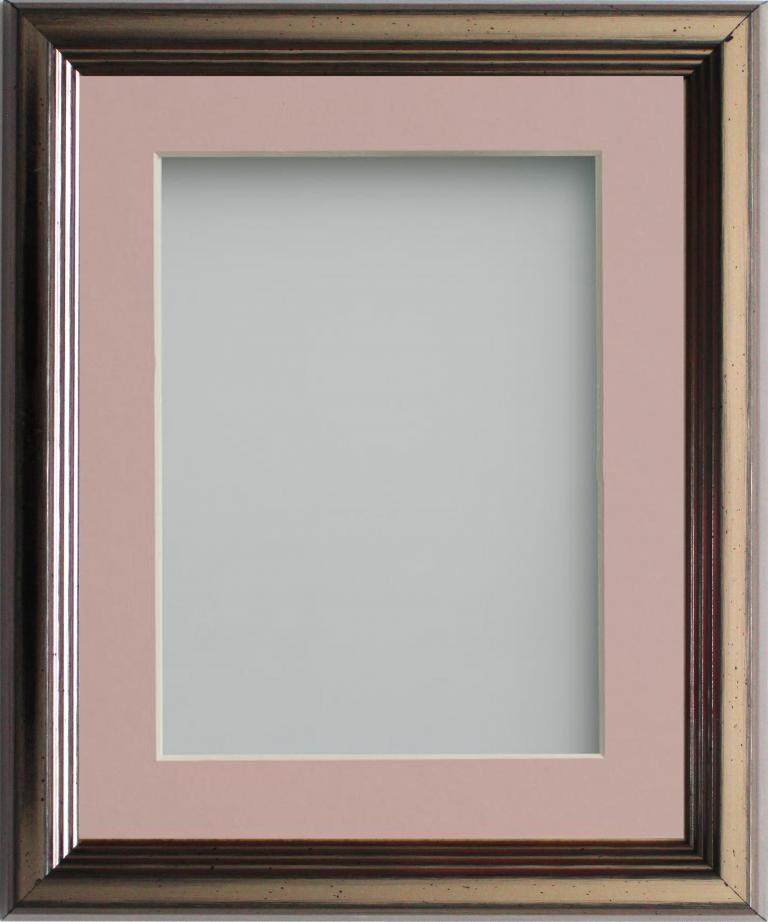 Patterson Bronze A4 (11.75x8.25) frame with Pink mount cut for image ...