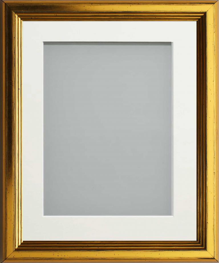 Patterson Gold 14x11 frame with Off-White mount cut for image size 12x8