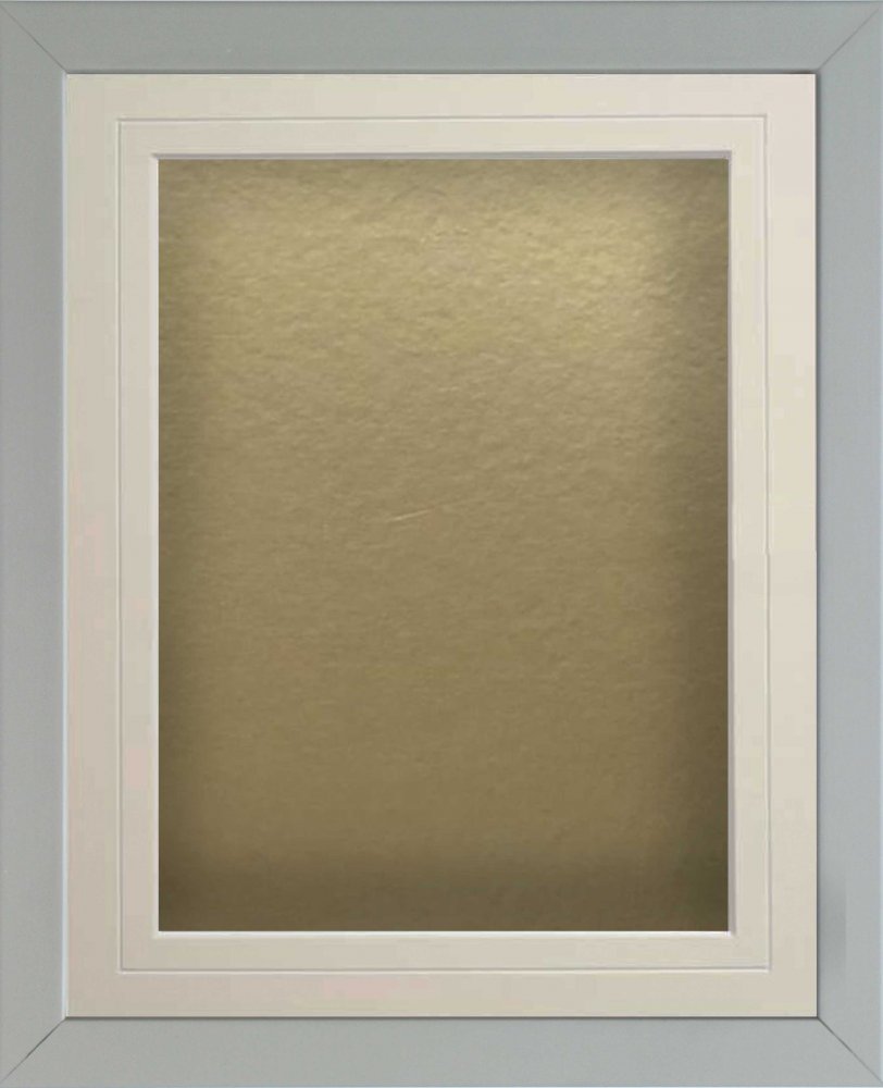 Radcliffe Box Frame Grey with Gold Backing Board A4 (11.75x8.25) frame ...