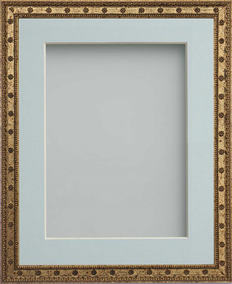 Sienna Gold A4 (11.75x8.25) frame with Light Blue mount cut for image ...