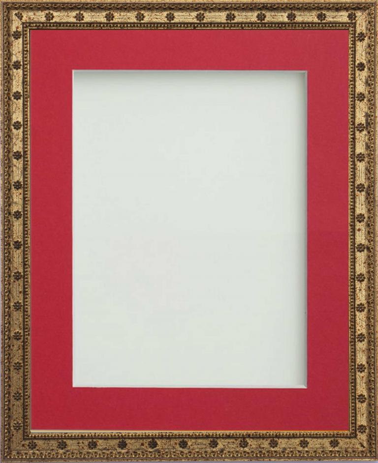 Sienna Gold A4 (11.75x8.25) frame with Red mount cut for image size 9x6