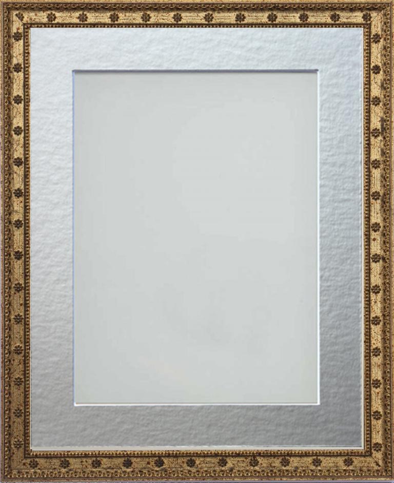 Sienna Gold 16x12 frame with Silver mount cut for image size 12x10