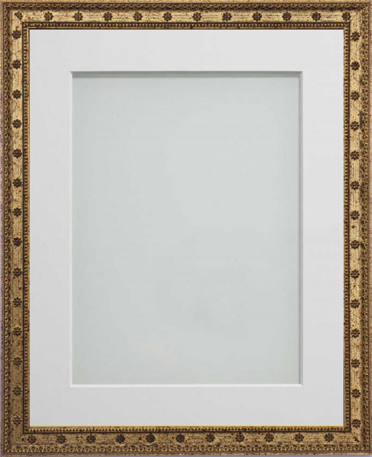 Sienna Gold 14x11 frame with White mount cut for image size A4 (11.75x8.25)