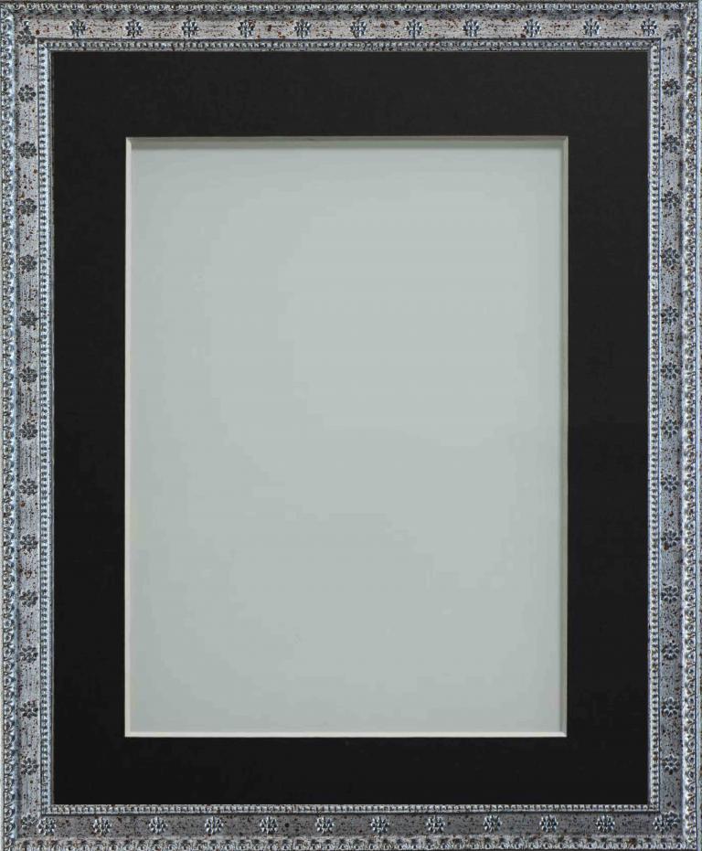 Sienna Silver 10x10 frame with Black mount cut for image size 5x5