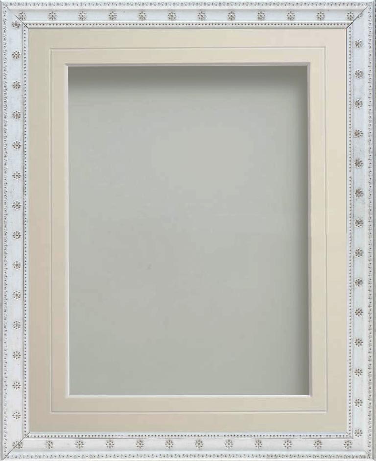 Sienna White 16x12 frame with Ivory V-Groove mount cut for image size 12x10