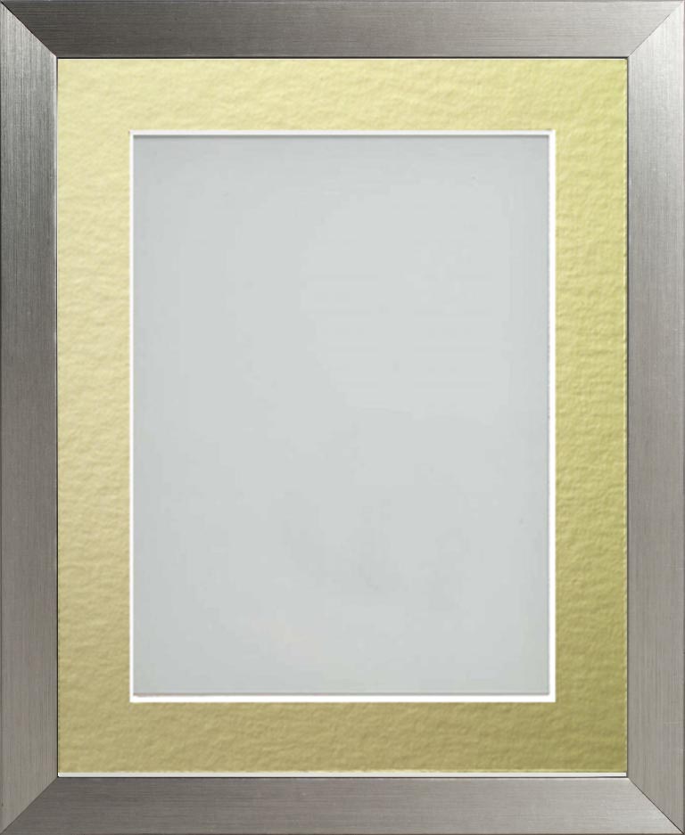 Simpson Silver A4 (11.75x8.25) frame with Gold mount cut for image size 9x6