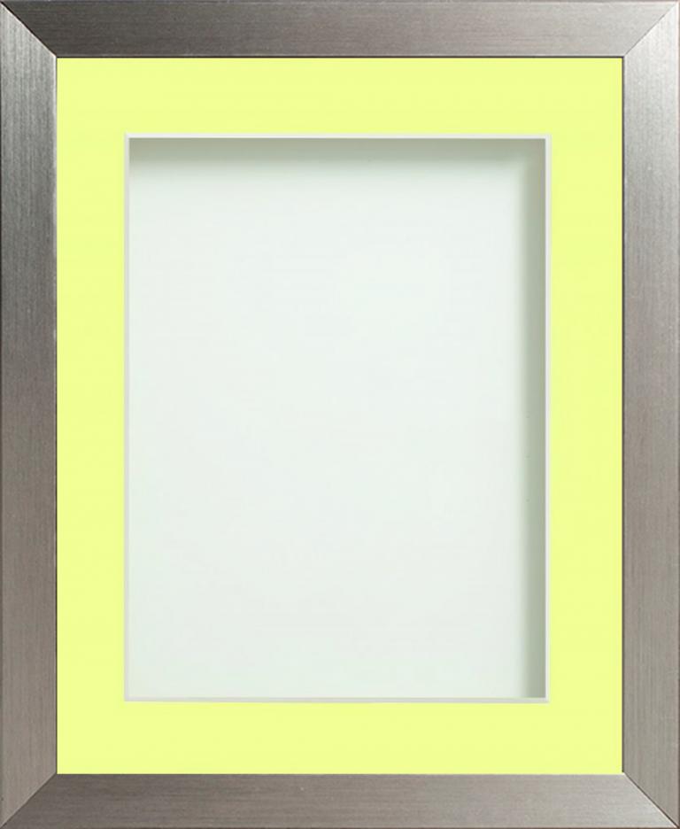 Simpson Silver 10x8 frame with Lemon Bon Bon mount cut for image size 8x6