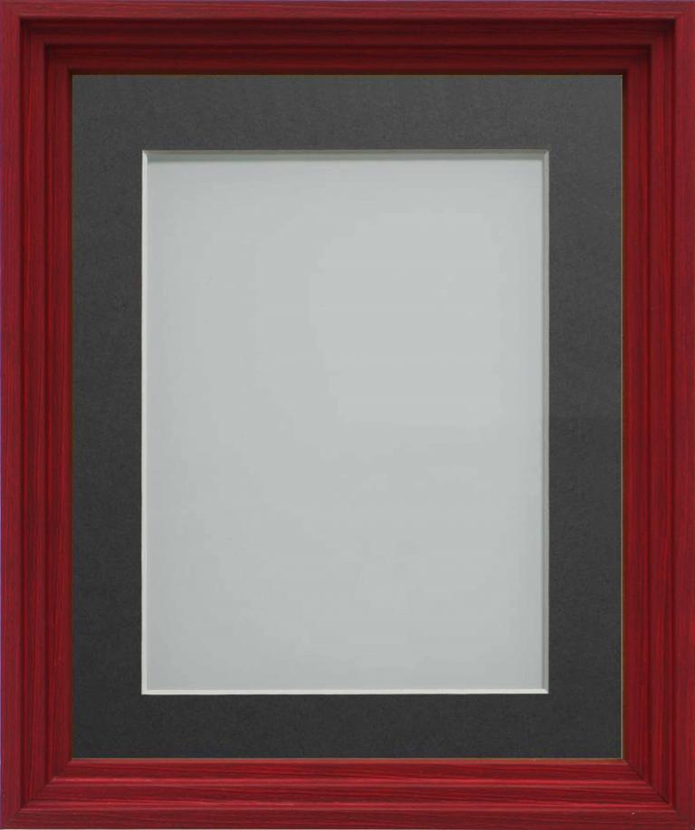 Stamford Red 10x8 frame with Grey mount cut for image size 6x4