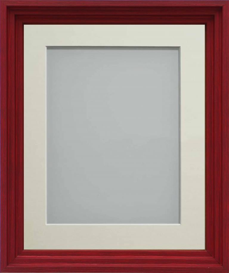 Stamford Red 10x8 frame with Ivory mount cut for image size 7x5