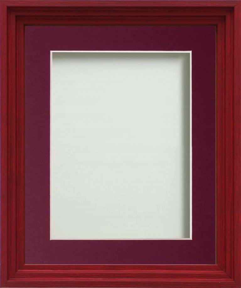Stamford Red 10x8 frame with Plum mount cut for image size 6x4