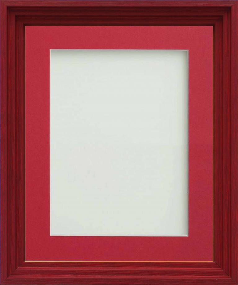 Stamford Red 10x8 frame with Red mount cut for image size 7x5