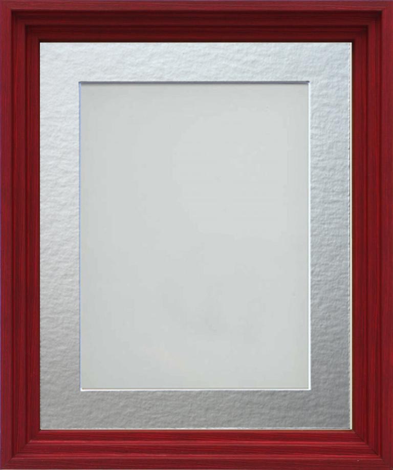 Stamford Red 10x8 frame with Silver mount cut for image size 7x5
