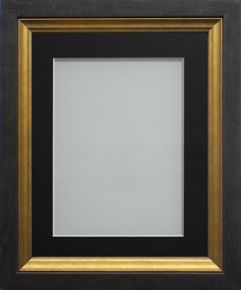 Thompson Black with Gold Inset 24x16 frame with Black mount cut for ...