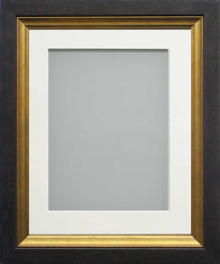 Thompson Black with Gold Inset 9x7 frame with Off-White mount cut for ...