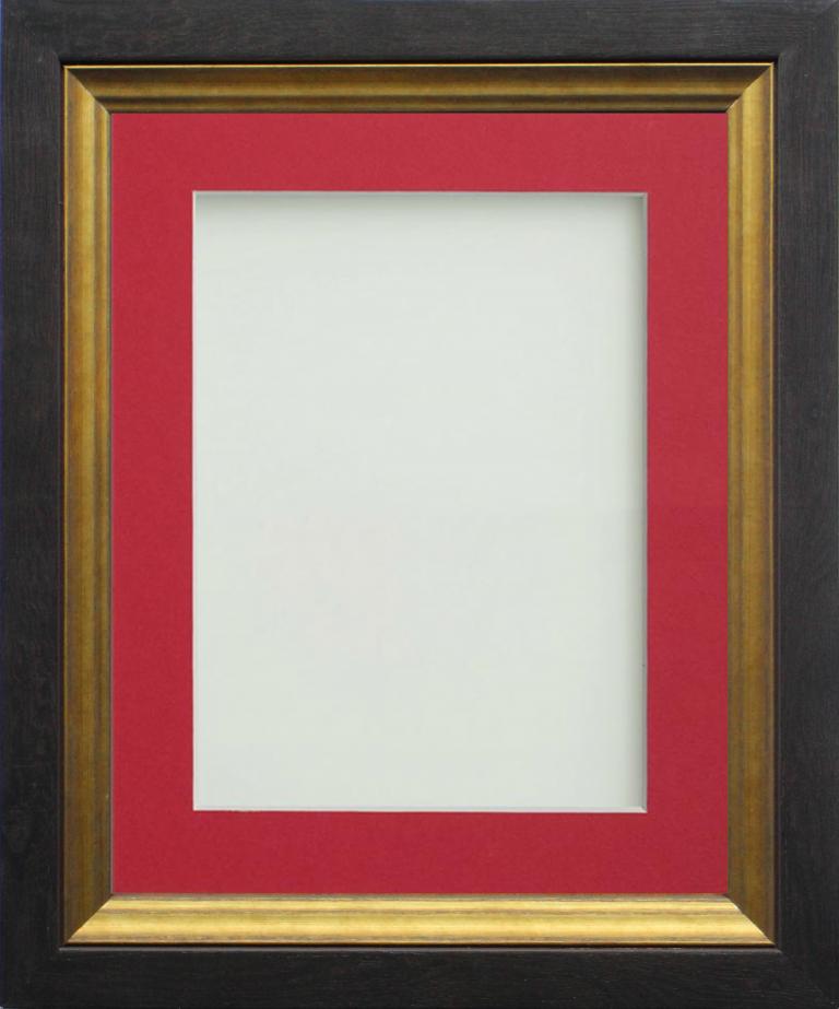 Thompson Black with Gold Inset 24x16 frame with Red mount cut for image ...