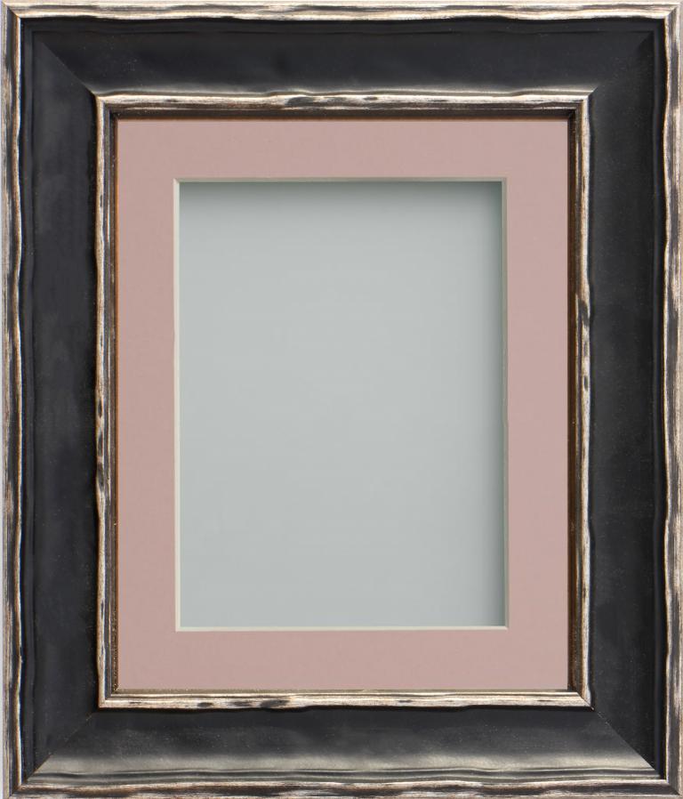 Trendle Antique Black 12x12 frame with Pink mount cut for image size 8x8