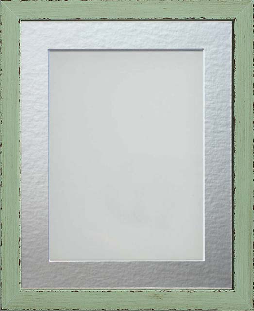 Upton Green 16x12 frame with Silver mount cut for image size A4 (11 ...