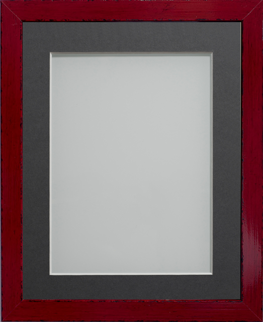 Upton Red 10x10 frame with Grey mount cut for image size 8x8