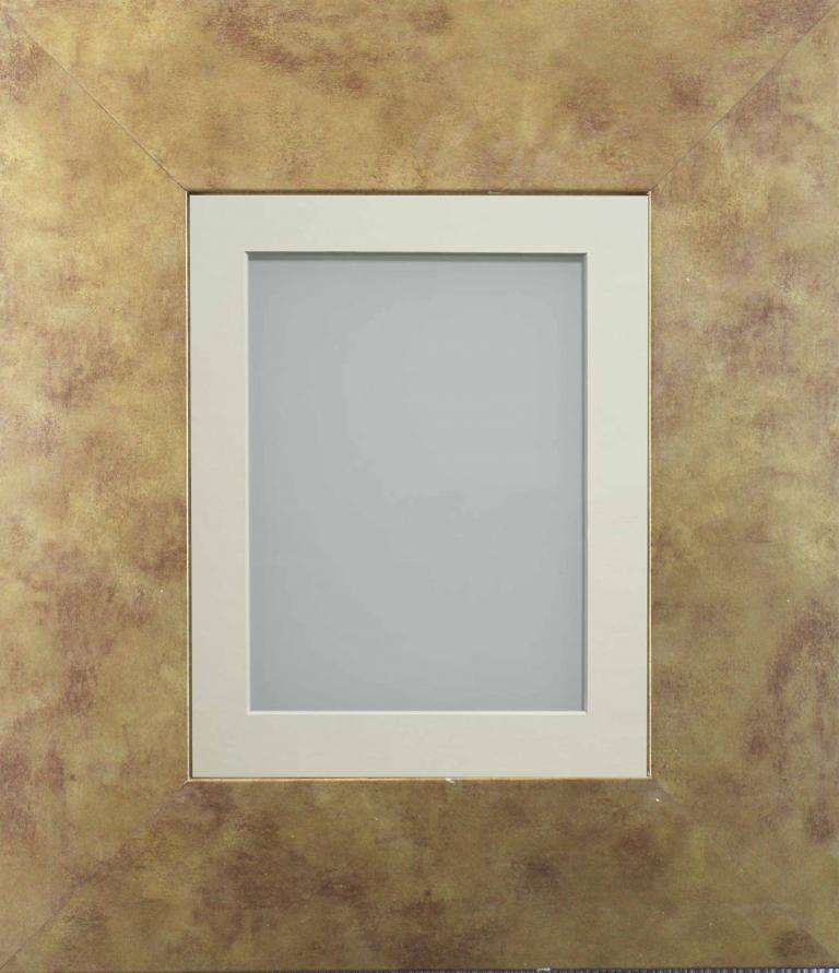 Valencia Gold Slate 15.7x15.7 frame with Ivory mount cut for image size ...