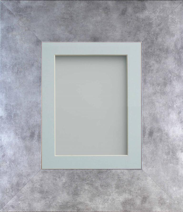 Valencia Silver Slate 36x24 frame with Light Blue mount cut for image ...