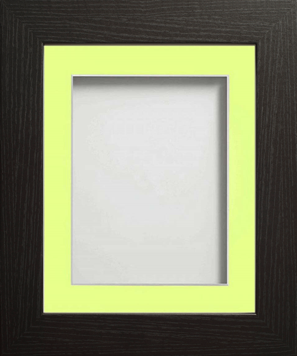 Watson Black 5x5 frame with Lemon Bon Bon mount cut for image size