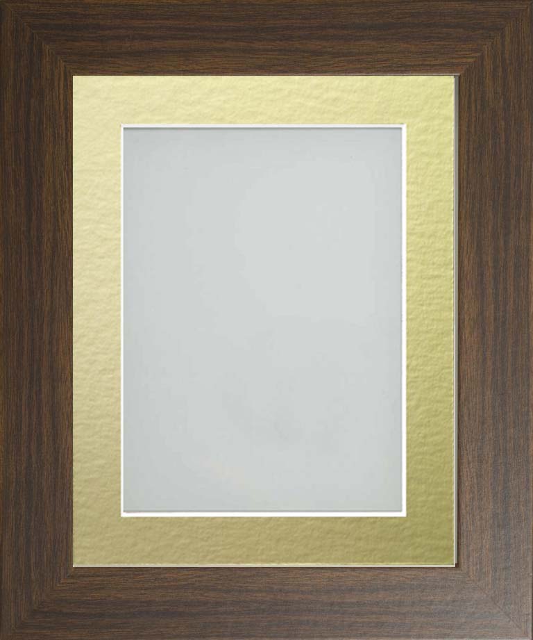 Watson Brown A4 (11.75x8.25) frame with Gold mount cut for image size 9x6
