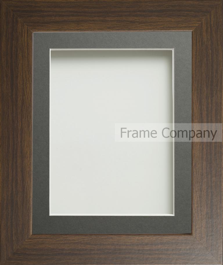 Watson Brown 6x4 frame with Grey mount cut for image size 4x3