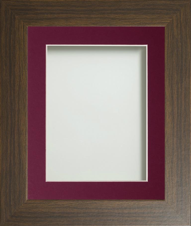 Watson Brown 6x4 frame with Plum mount cut for image size 4x3
