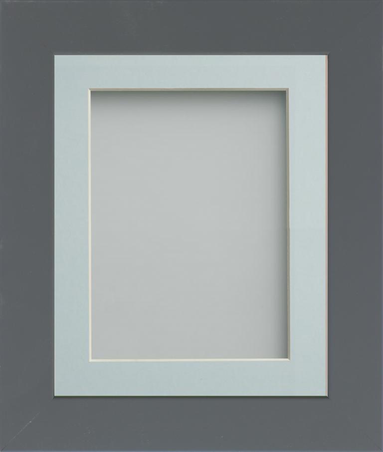 Watson Grey 10x10 frame with Light Blue mount cut for image size 5x5