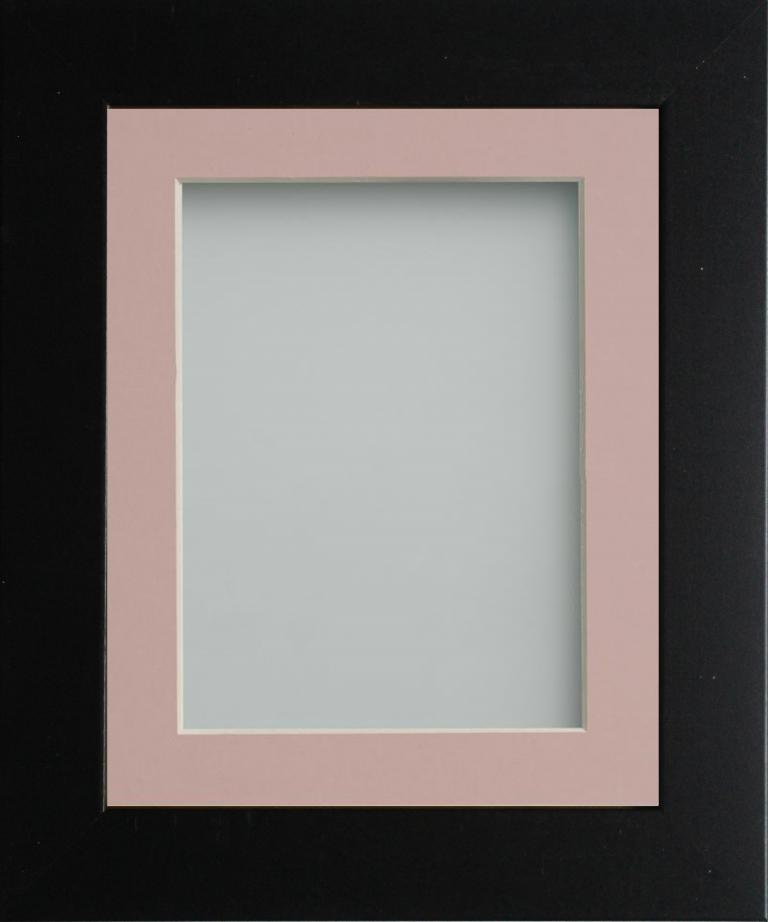 Watson Matte Black 5x5 frame with Pink mount cut for image size