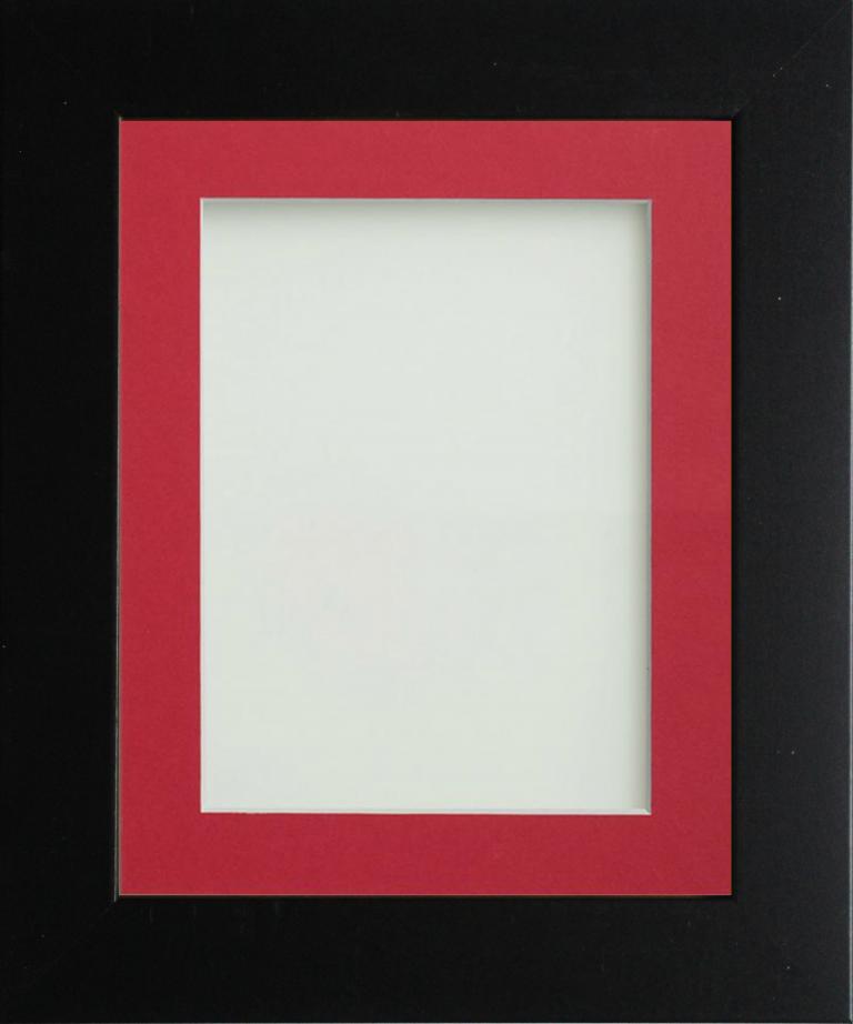 Watson Matte Black 5x5 frame with Red mount cut for image size