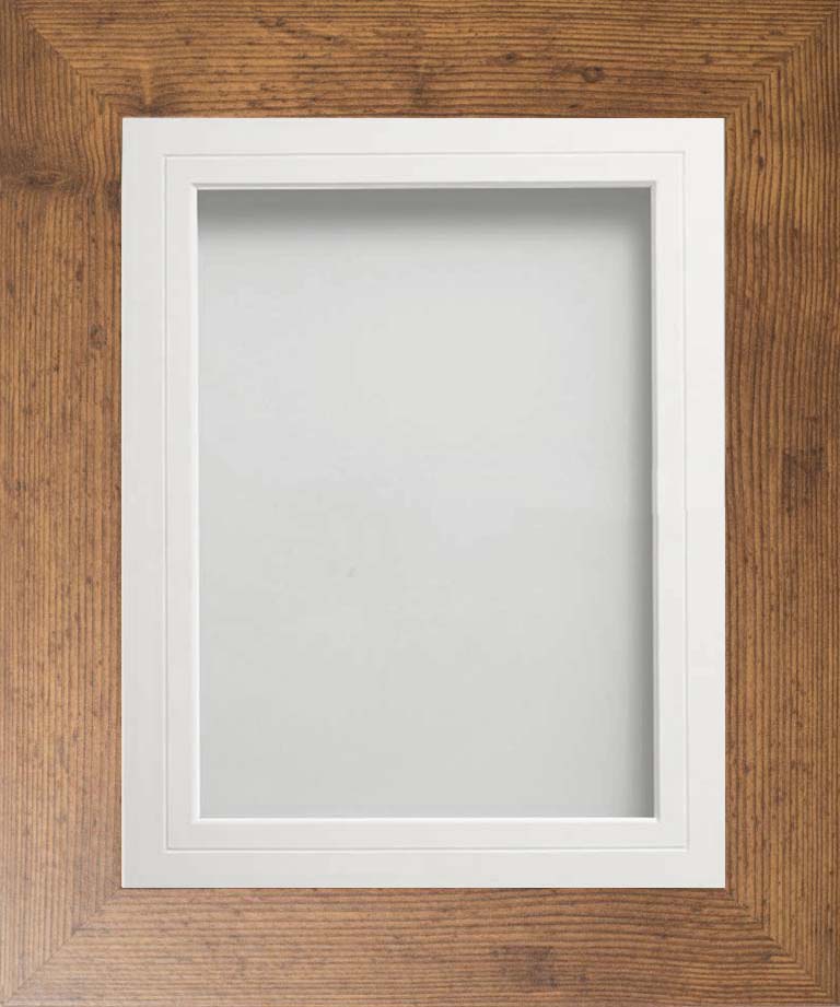 Watson Rustic 24x20 frame with White V-Groove mount cut for image size