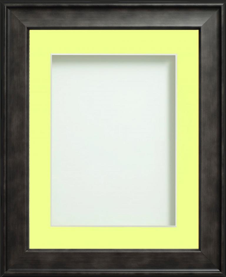 Wilton Charcoal 14x12 frame with Lemon Bon Bon mount cut for image size ...