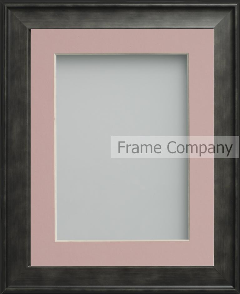 Wilton Charcoal 12x8 frame with Pink mount cut for image size