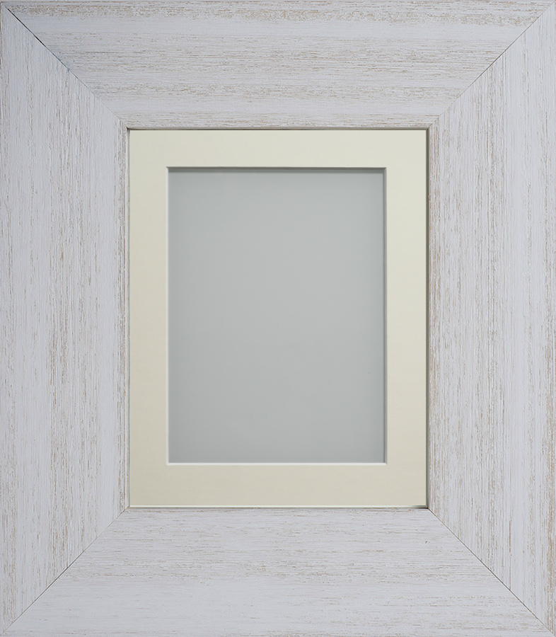 Winchelsea Limed White 36x24 frame with Ivory mount cut for image size ...