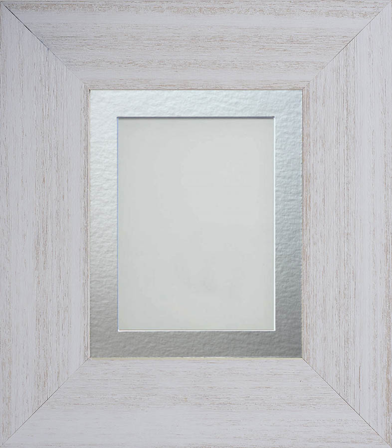 Winchelsea Limed White 16x12 frame with Silver mount cut for image size ...