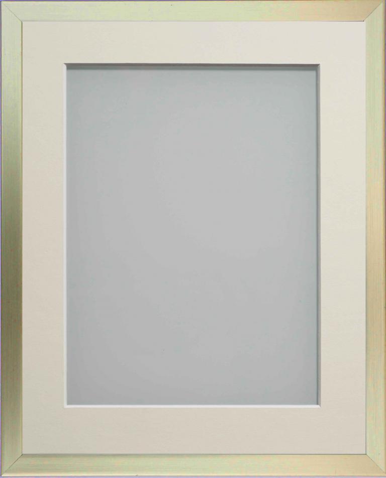 Winford Champagne Silver 5x5 frame with Ivory mount cut for image size ...