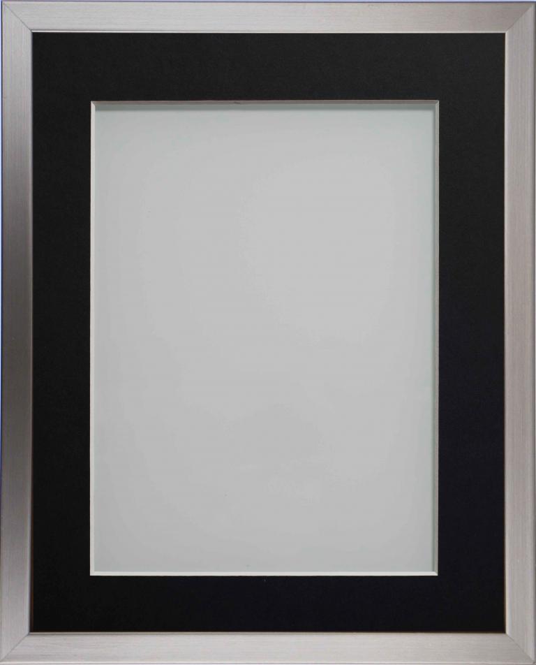 Winford Silver A4 (11.75x8.25) frame with Black mount cut for image ...